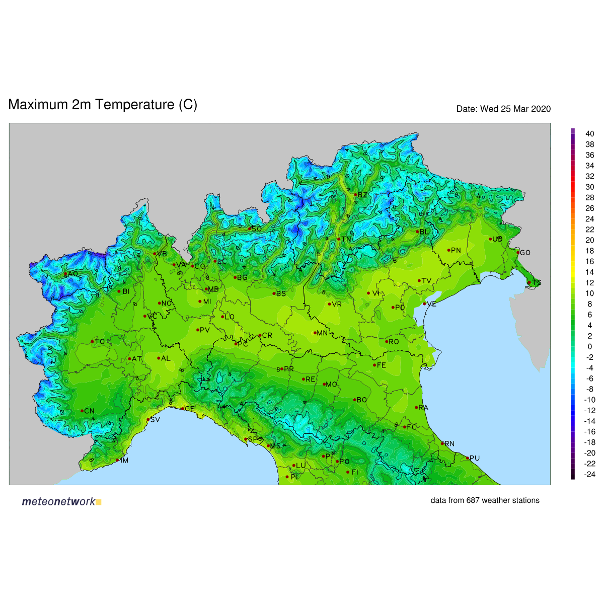 Mappe rete stazioni meteo - MeteoNetwork