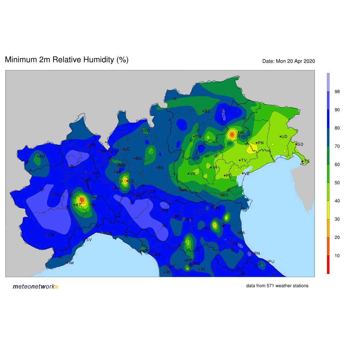 Mappe rete stazioni meteo - MeteoNetwork