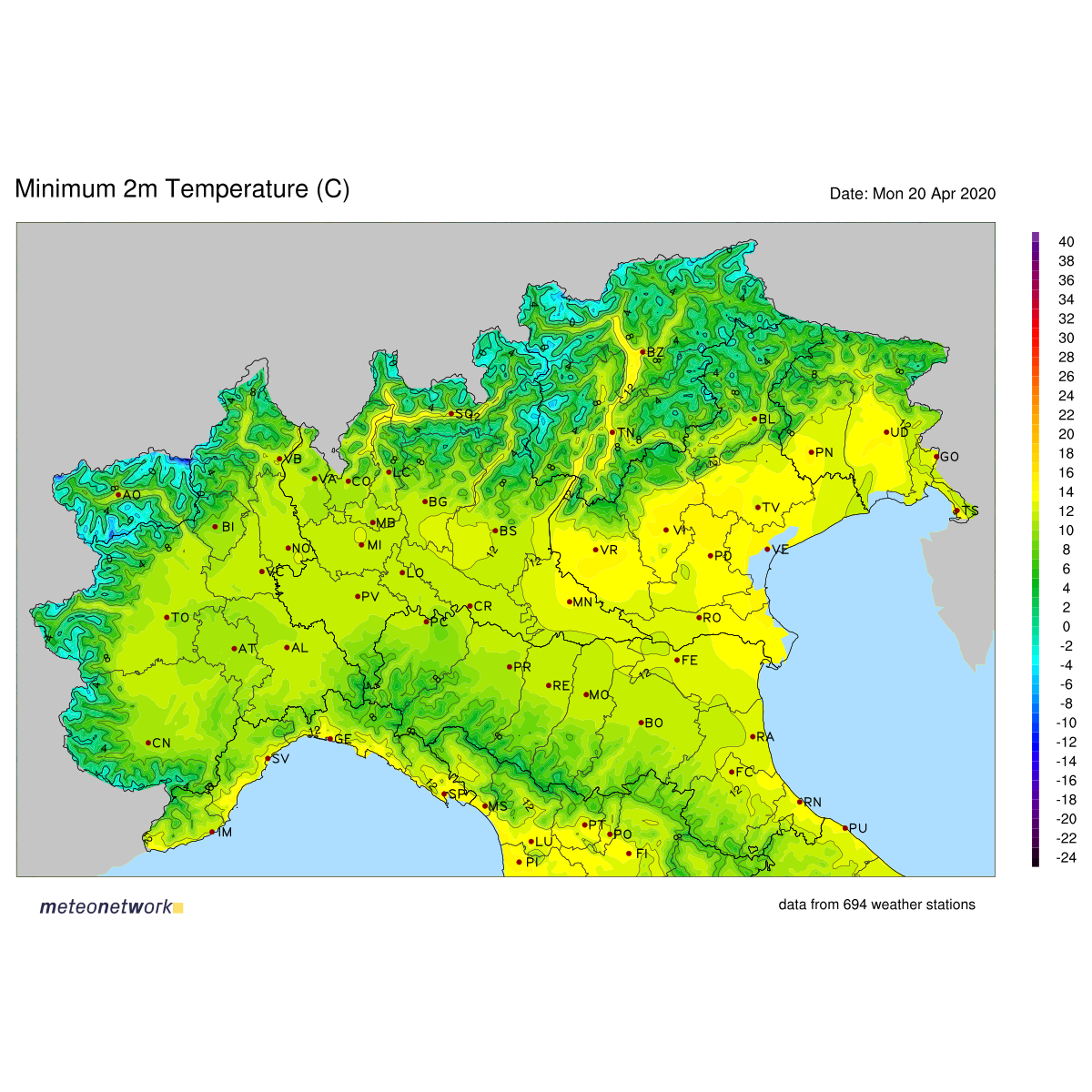 Mappe rete stazioni meteo - MeteoNetwork
