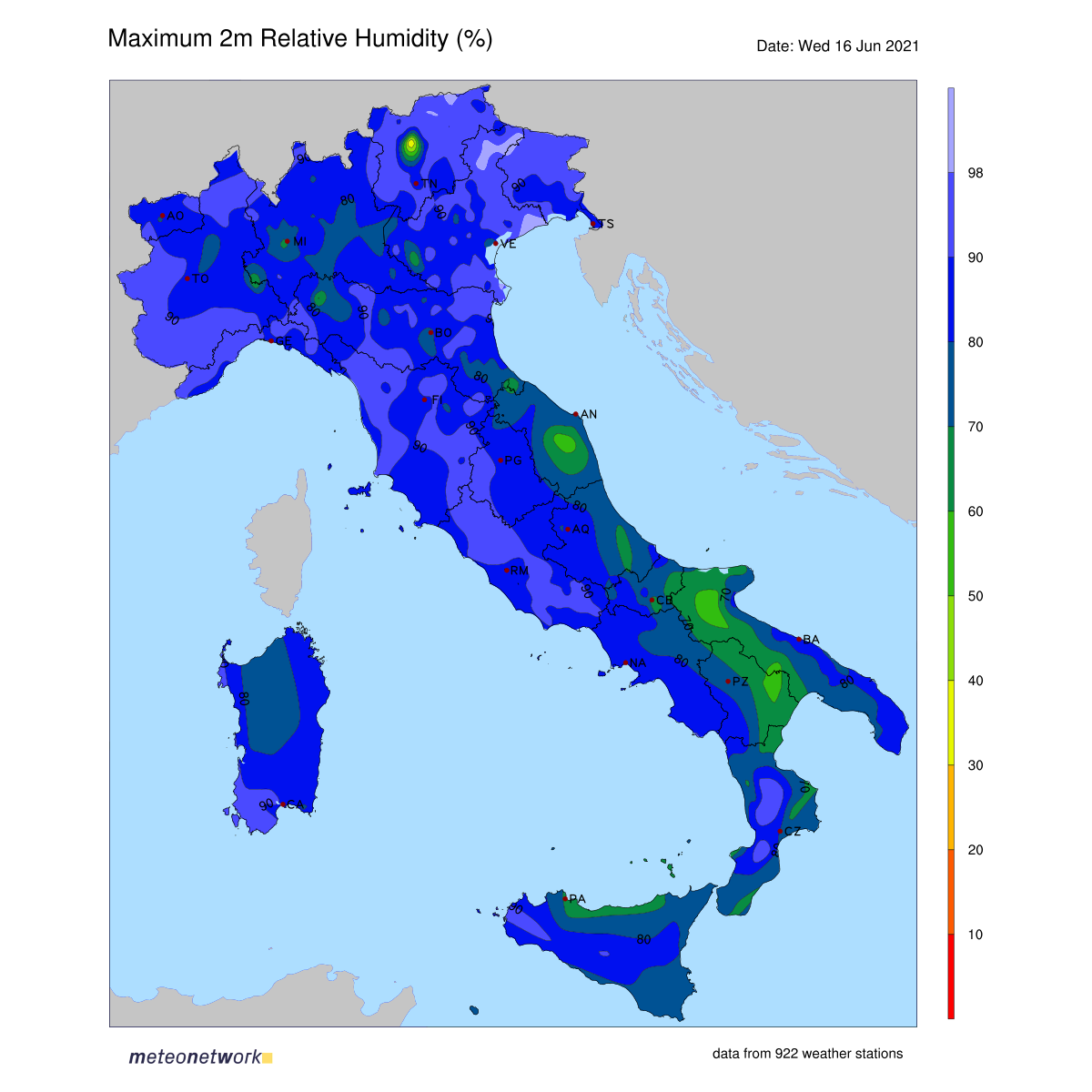 Mappe rete stazioni meteo - MeteoNetwork