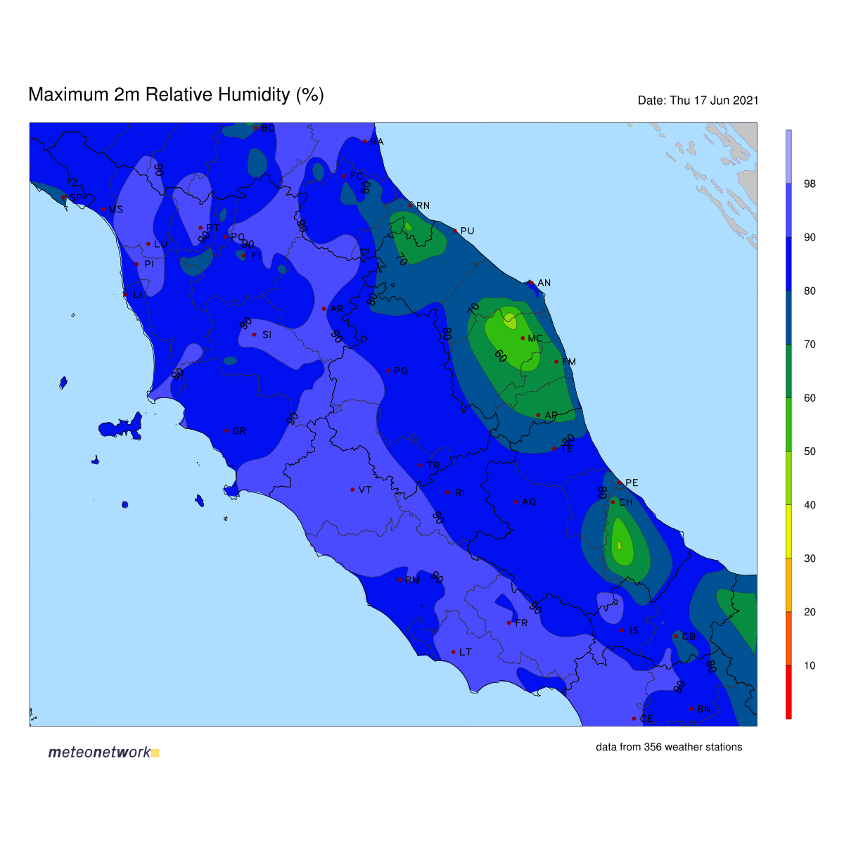 Mappe rete stazioni meteo - MeteoNetwork